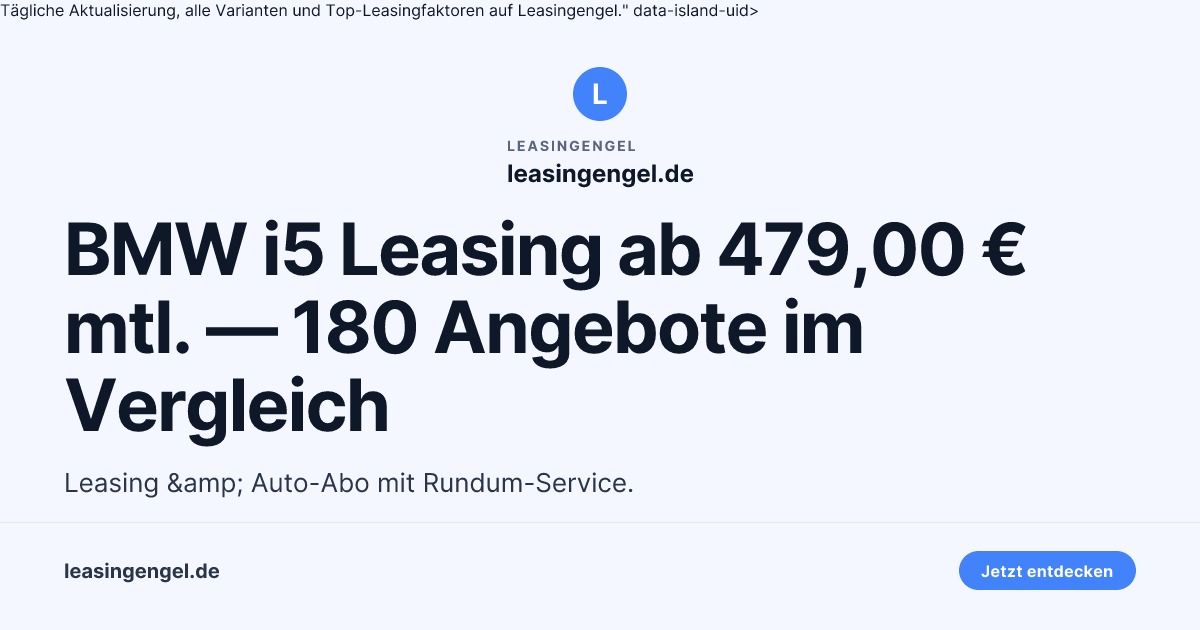 Bmw I5 Leasing Angebote